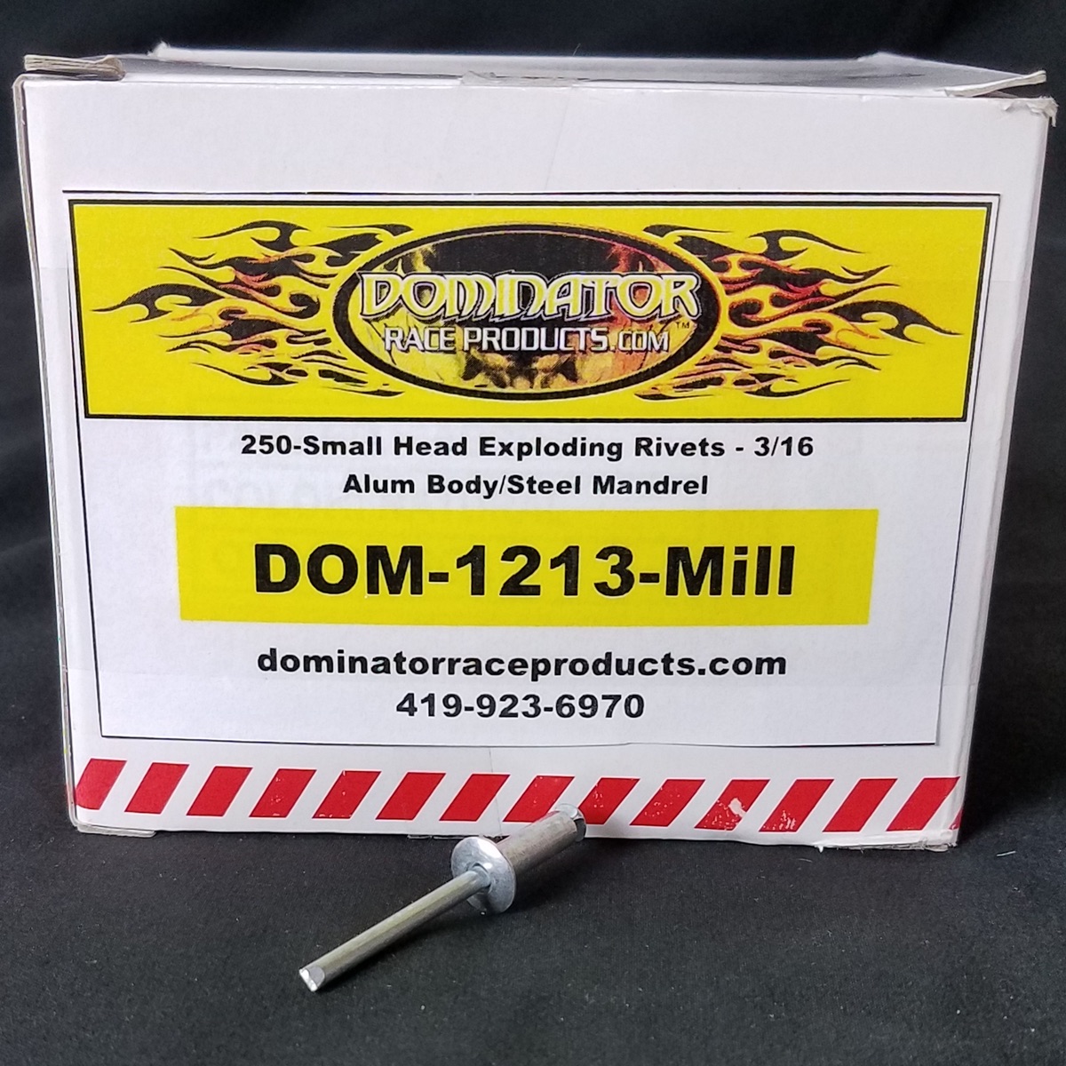 DOM-1213 Rivets-Exploding Peel Back Small Head - Dominator Race Products